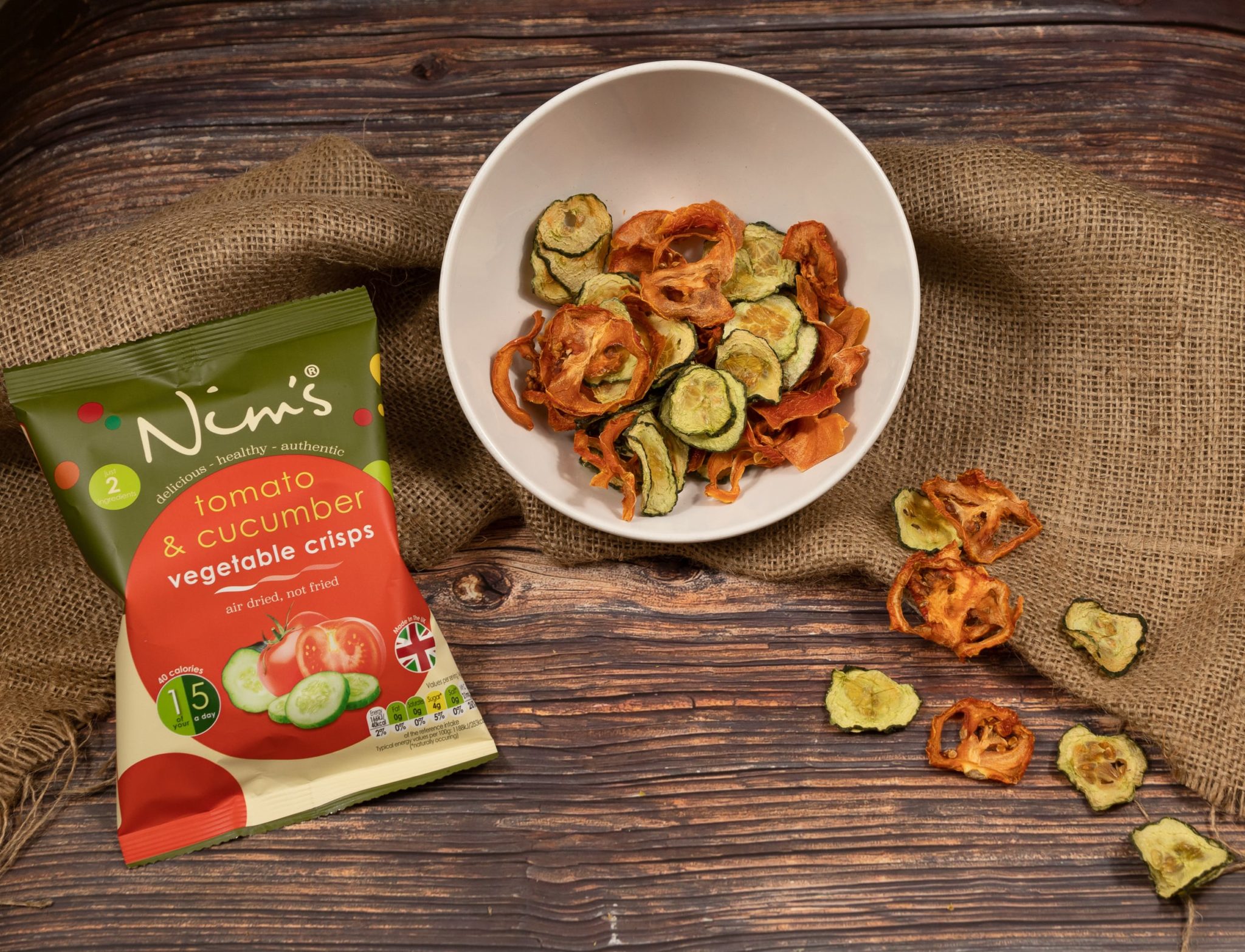 Nim's Air Dried Tomato & Cucumber Single Pack (14g) Vegetable Crisps ...