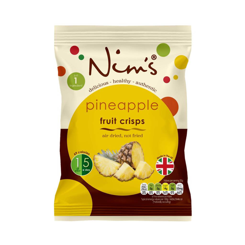 Nim's Air Dried Pineapple Single Pack (20g) | Nims Crisps