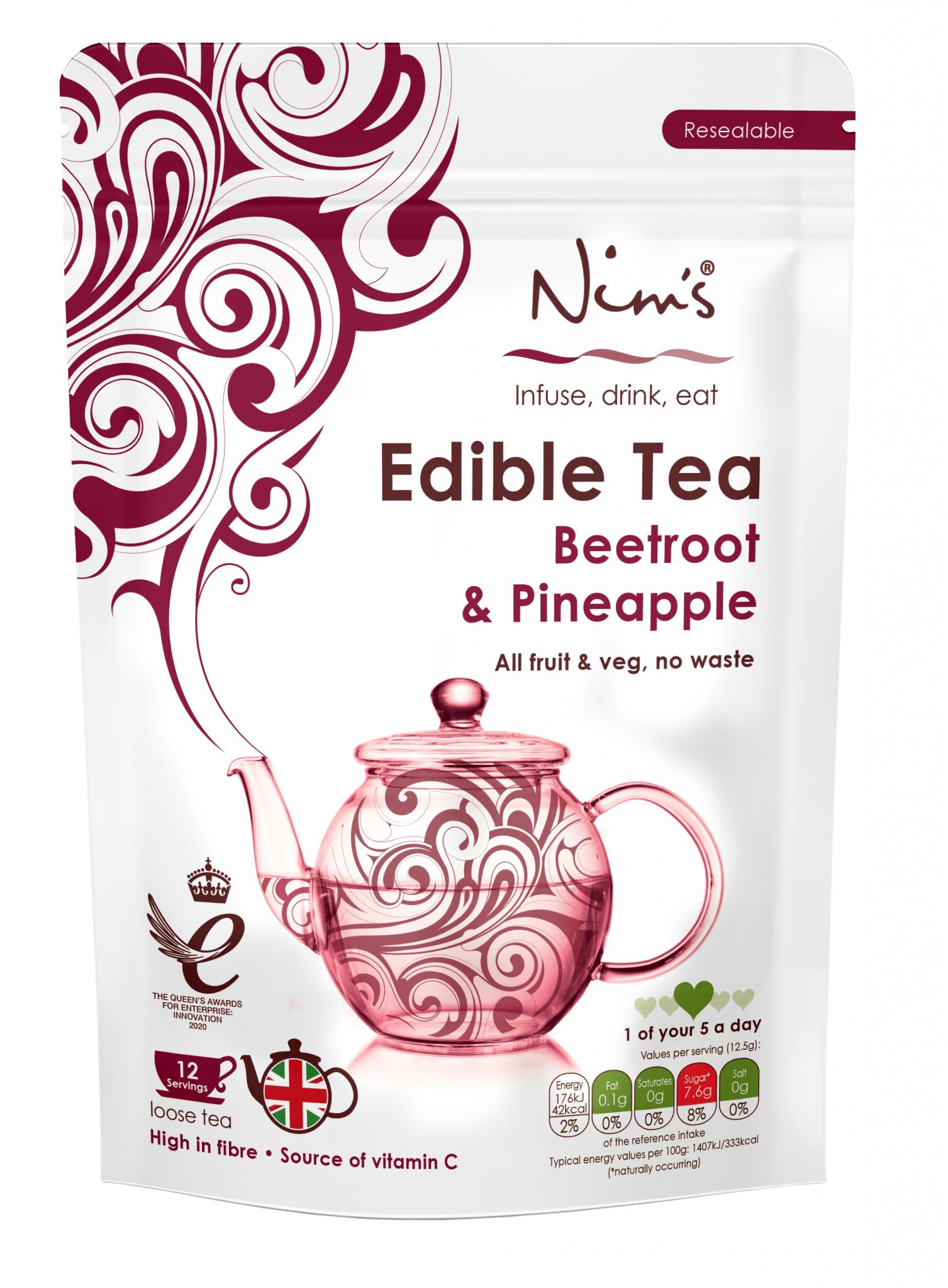 Beetroot & Pineapple Loose Tea (150g) | Nim's