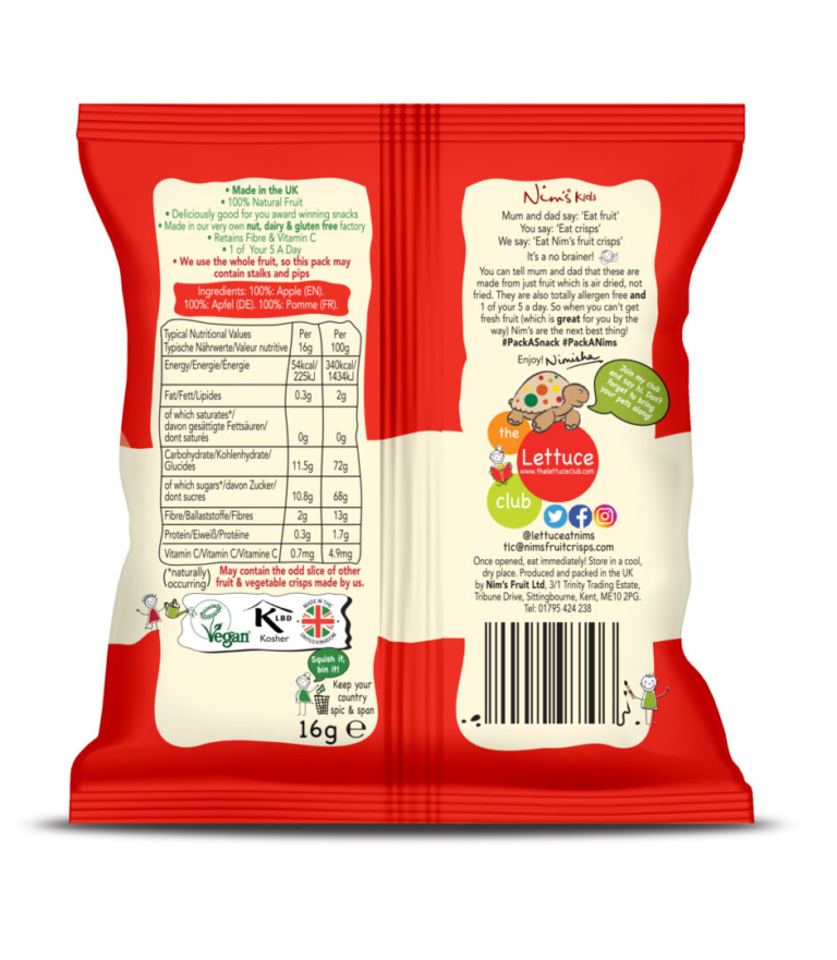 Nim's Kids Apple Crisps Box